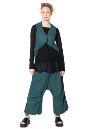 RUNDHOLZ, slim linen long top with attached silk | NOBANANAS